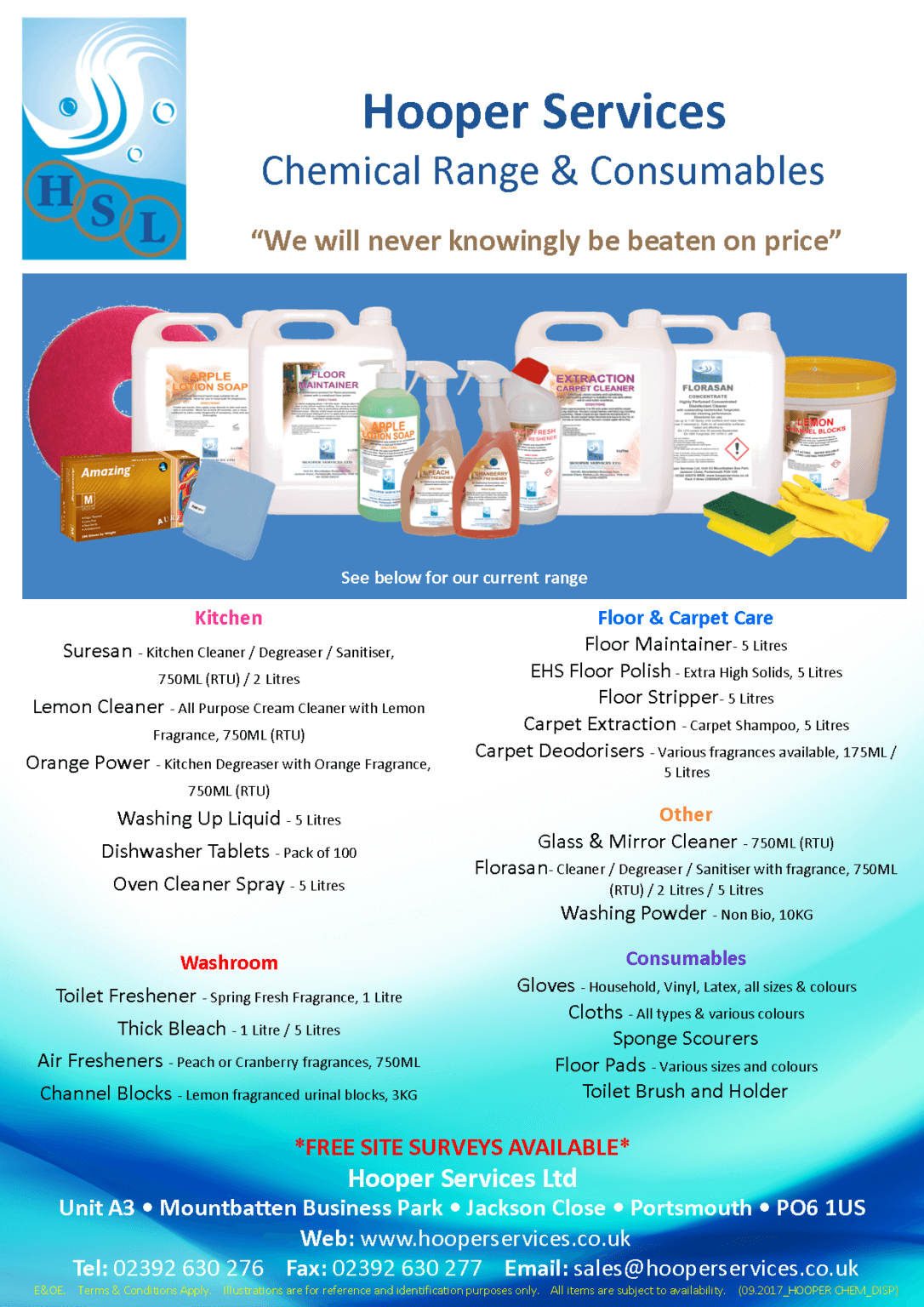 Hooper Services Own Brand Chemical Flyer_09.2017_ Chemicals and ...